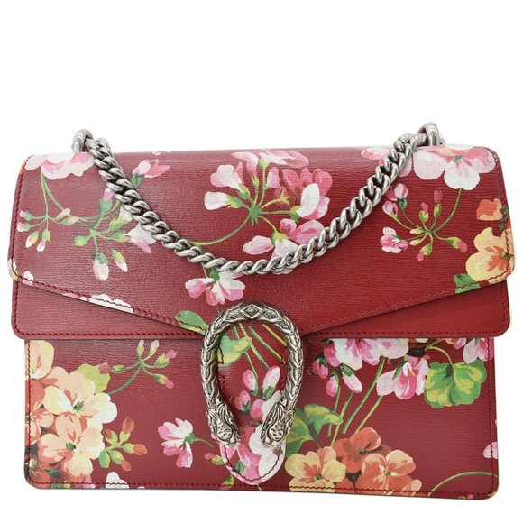 Gucci | Bags | Gucci Dionysus Floral Blooms Leather Shoulder Bag Red ...